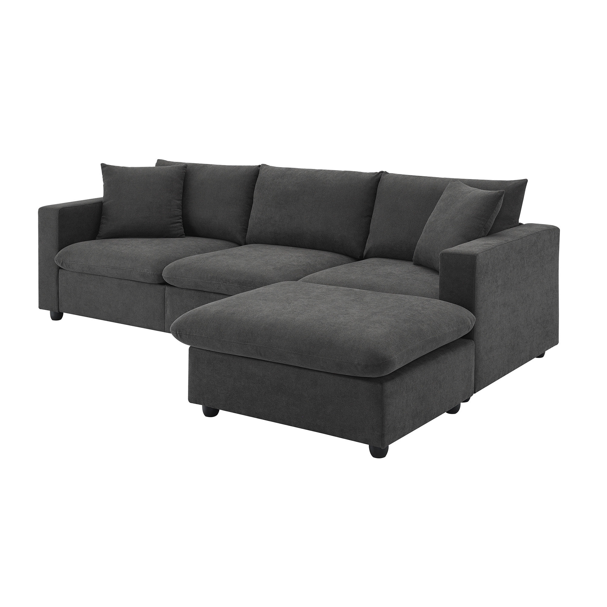 Latitude Run® 100.4*64.6" Modern Sectional Sofa,L-Shaped Couch Set With 2 Free Pillows,4-Seat ...
